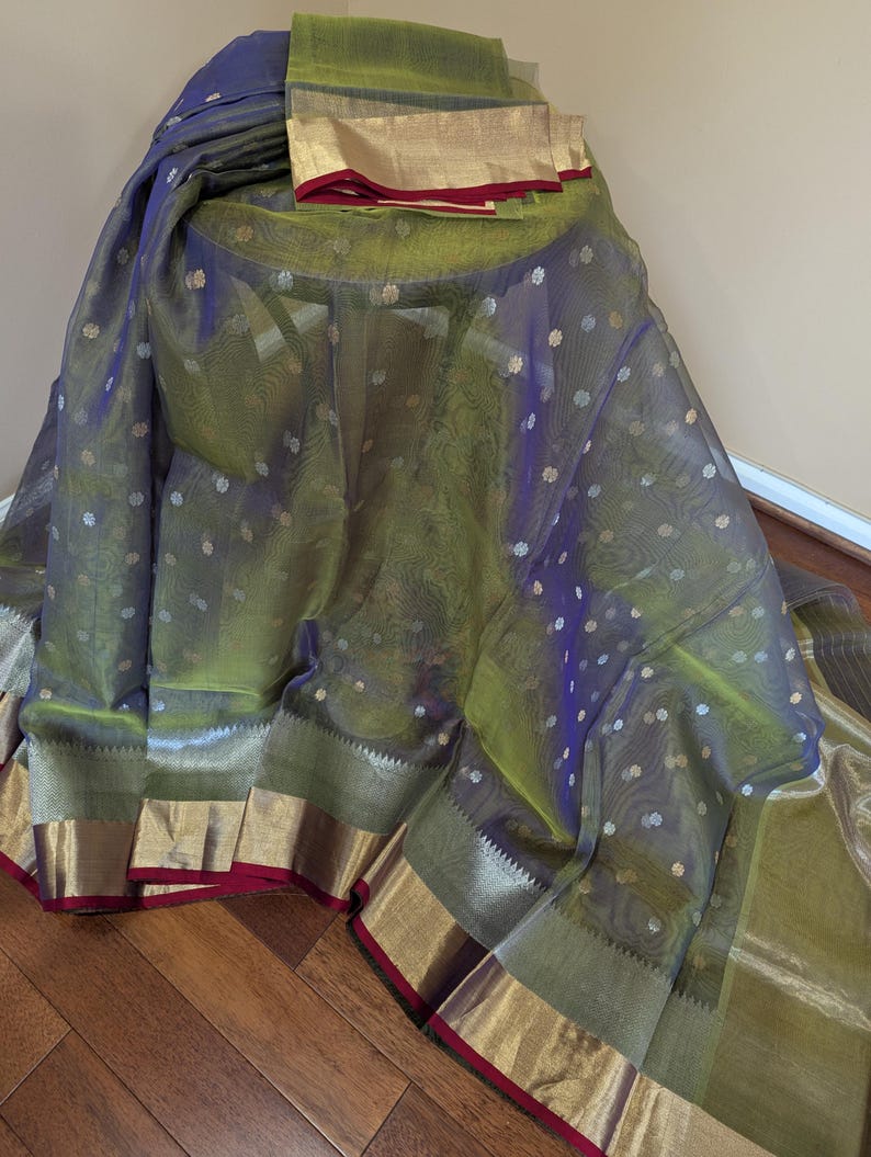 Pure Chanderi Silk Saree - Etsy