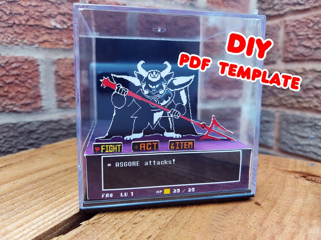 UNDERTALE ASGORE ATTACKS Diy Template Make Your Own 3D Game Cube ...