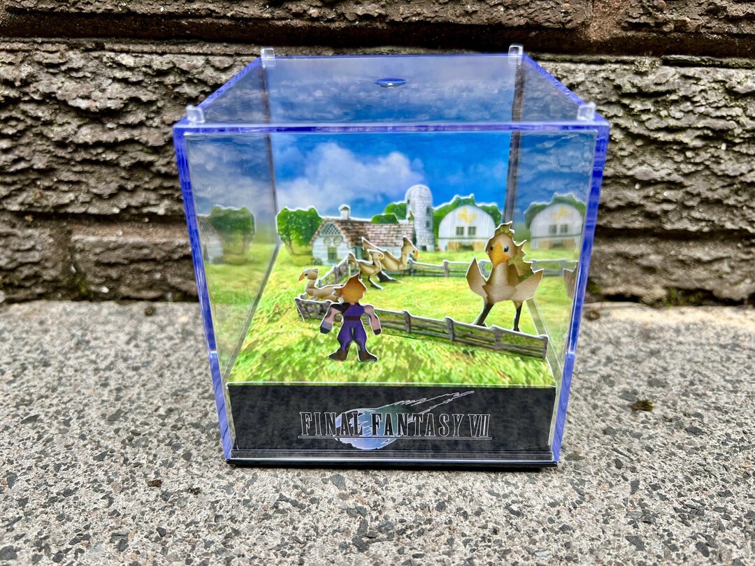 CHOCOBO FARM - Final Fantasy 7 - 3D Game Cube Diorama - Etsy