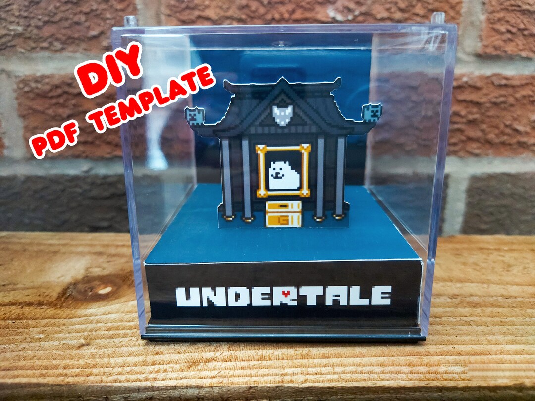 UNDERTALE the Dog Shrine DIY Template Make Your Own 3D Game Cube ...
