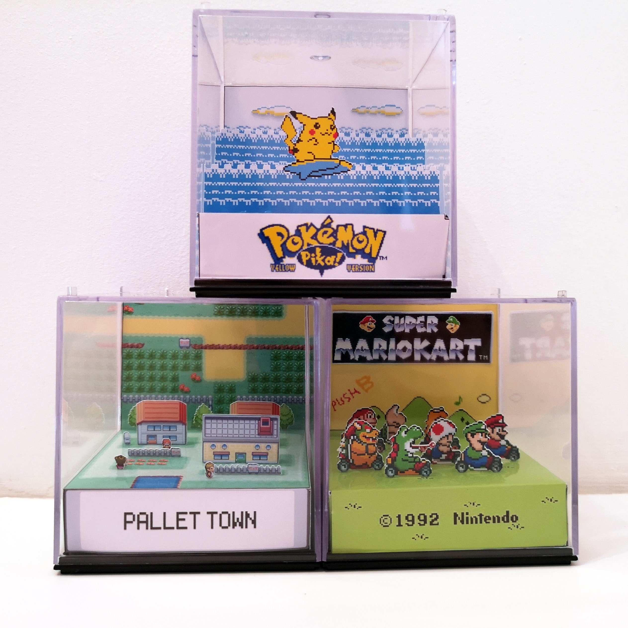POKEMON SURFING PIKACHU Pokemon Yellow 3D Game Cube Diorama - Etsy