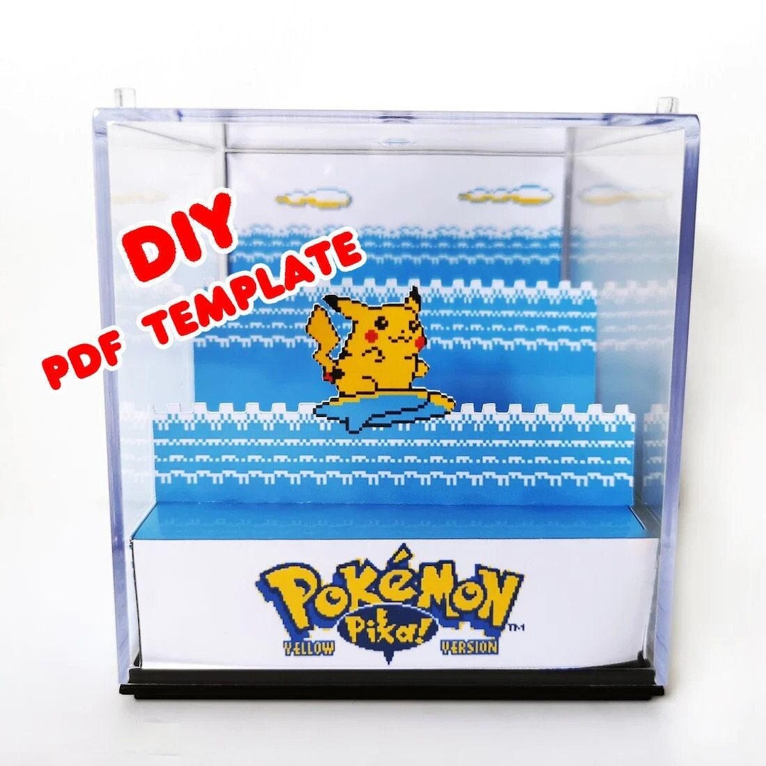 POKEMON YELLOW Surfing Pikachu - DIY Template - Make Your Own 3D Game ...