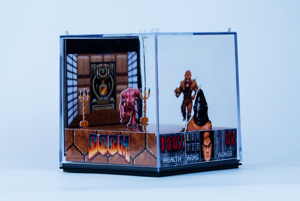 DOOM 3D Game Cube Diorama | Etsy