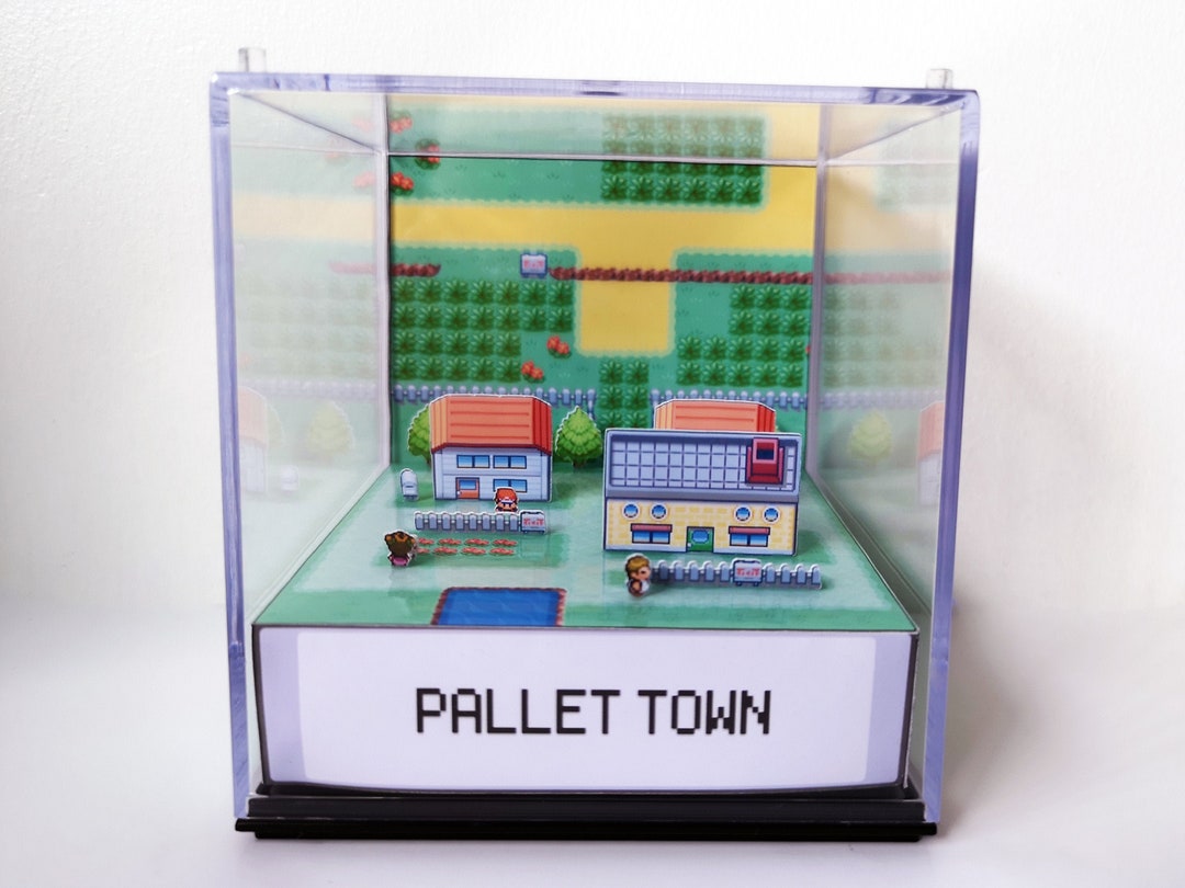 POKEMON PALLET TOWN Fire Red / Leaf Green 3D Game Cube Diorama - Etsy UK