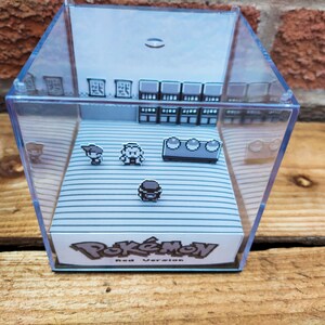 POKEMON RED Oak's Lab 3D Game Cube Diorama | Etsy