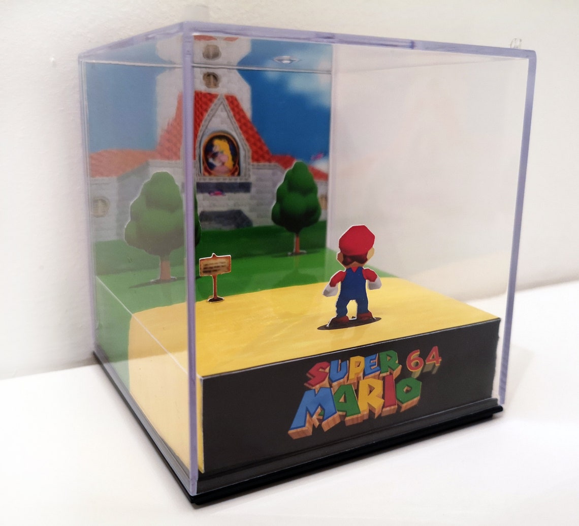 SUPER MARIO 64 3D Game Cube Diorama | Etsy UK