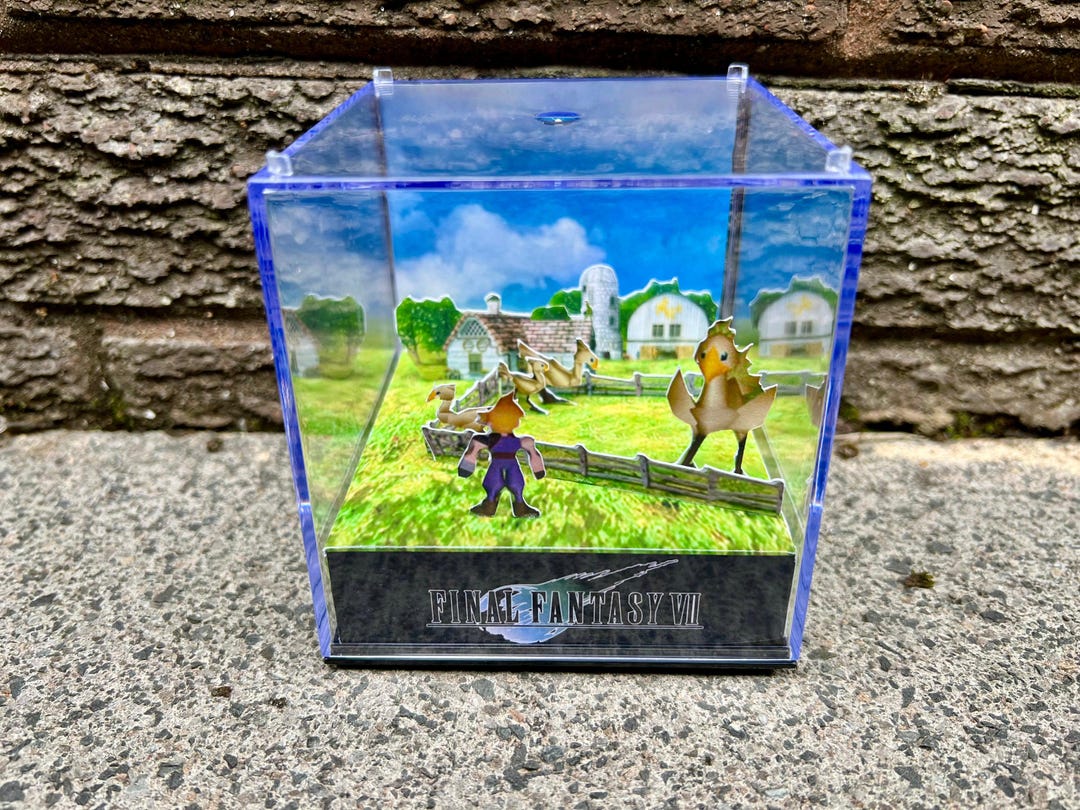 CHOCOBO FARM - Final Fantasy 7 - 3D Game Cube Diorama - Etsy