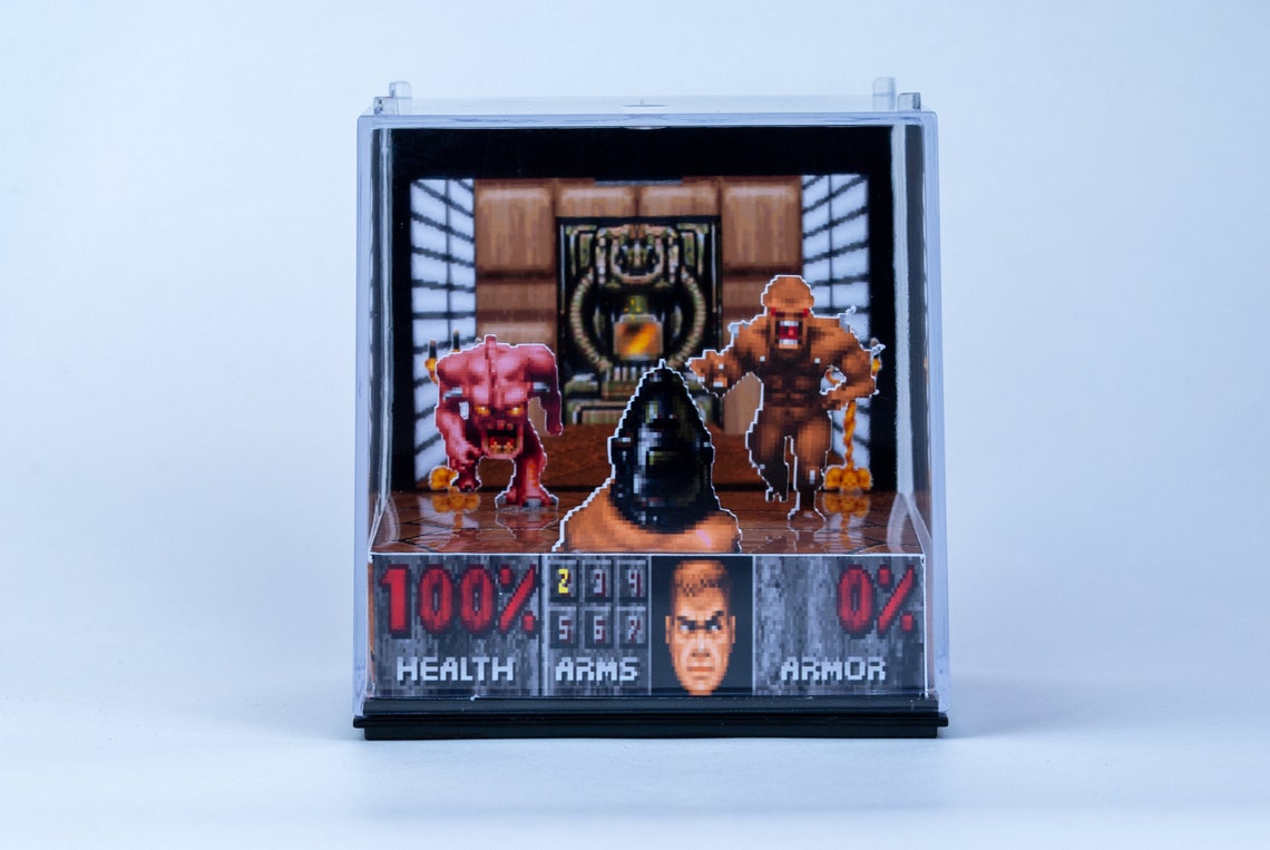 DOOM 3D Game Cube Diorama - Etsy