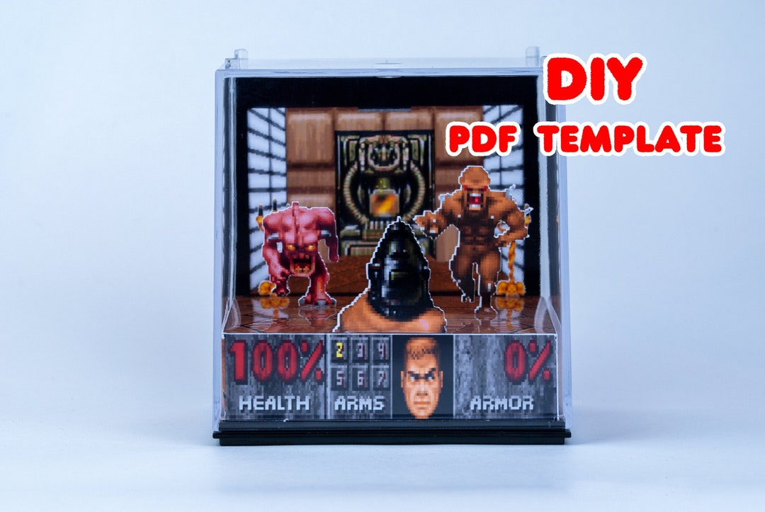 DOOM DIY Template Make Your Own 3D Game Cube Papercraft Diorama - Etsy