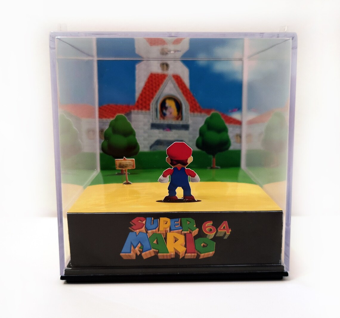 SUPER MARIO 64 3D Game Cube Diorama | Etsy UK