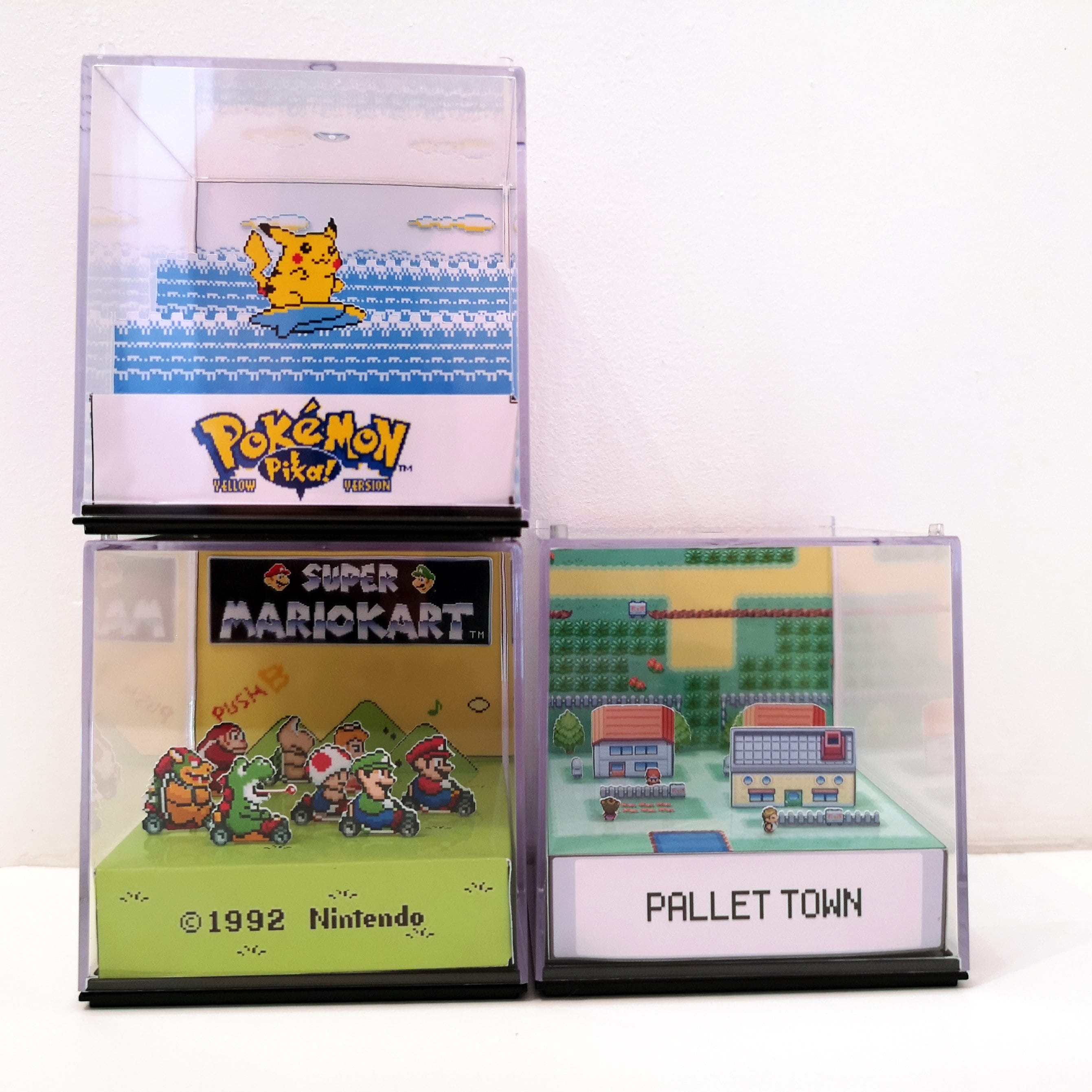 POKEMON SURFING PIKACHU Pokemon Yellow 3D Game Cube Diorama - Etsy