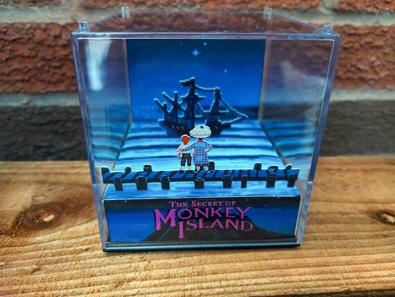 The Secret of MONKEY ISLAND 3D Game Cube Diorama | Etsy UK