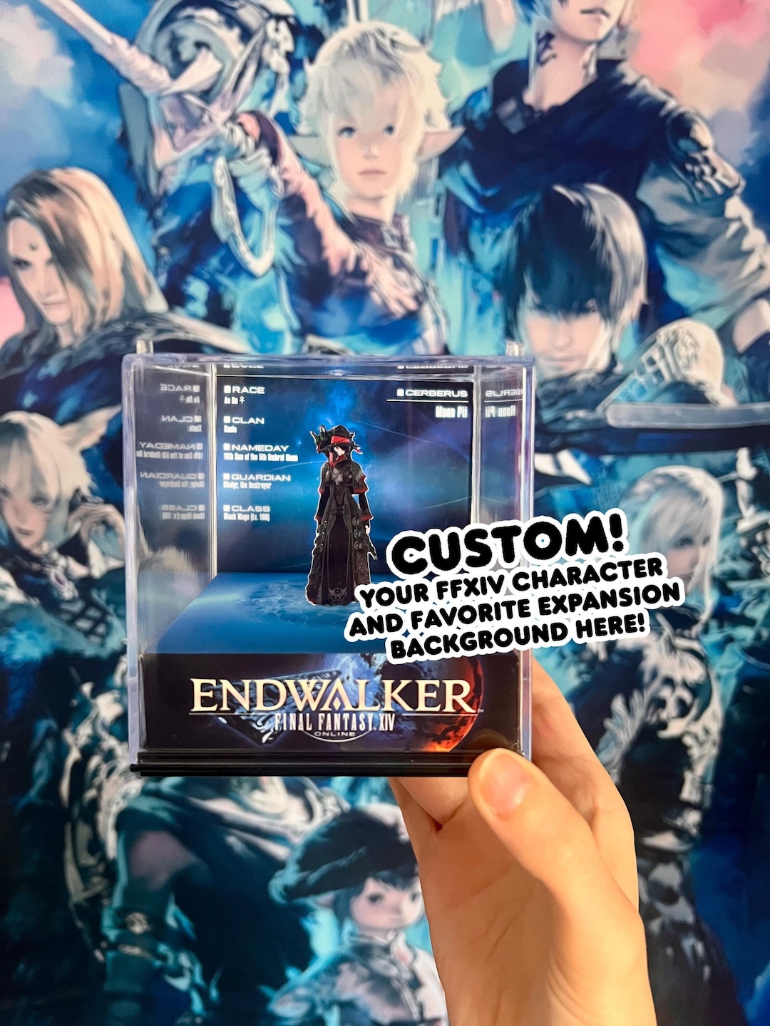 FFXIV CUSTOM CHARACTER Diorama - Final Fantasy 14 - 3D Game Cube ...