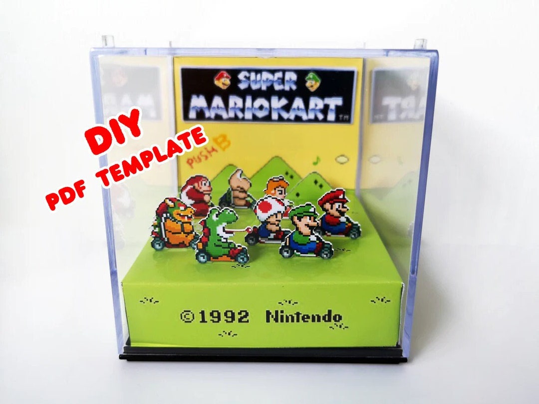MARIO KART DIY Template Make Your Own 3D Game Cube Papercraft Diorama ...