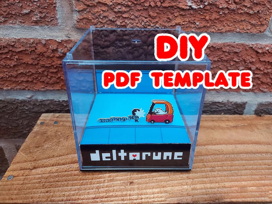 DELTARUNE Dog Car Scene DIY Template Make Your Own 3D Game Cube ...
