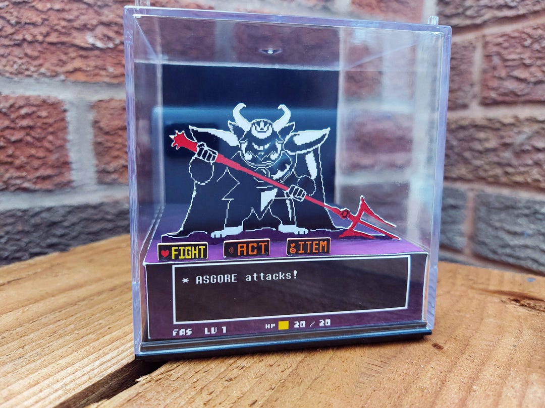 UNDERTALE - Asgore Attacks - 3D Game Cube Diorama - Etsy