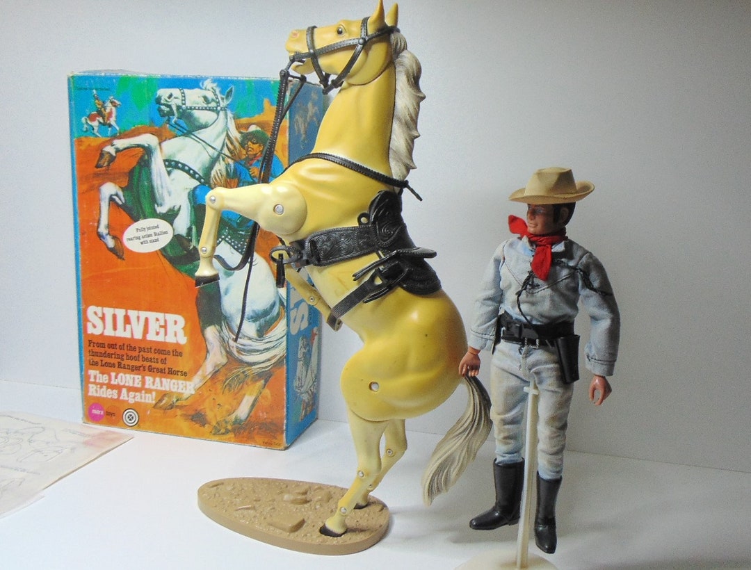 1973 Gabriel Set Lone Ranger Doll With the Horse Silver With Box - Etsy