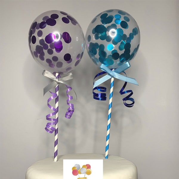 Diy Confetti Balloon Cake Topper Etsy
