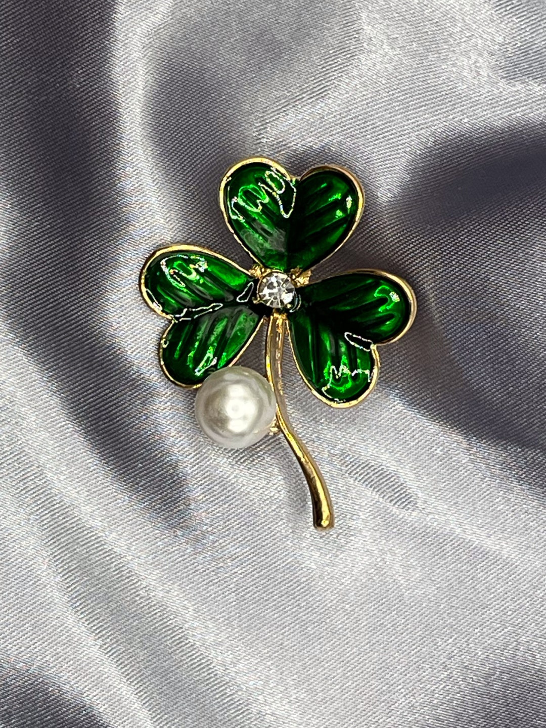 Art Nouveau Clover Brooch, Irish Shamrock Pin, Clover Brooches ...