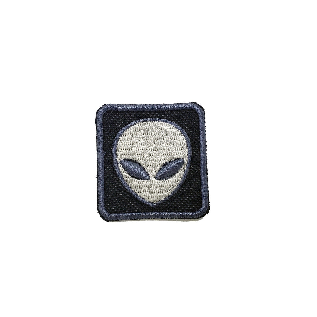 Mini Alien Patch - Gray or Purple - High Quality Shiny Iron on Patch ...