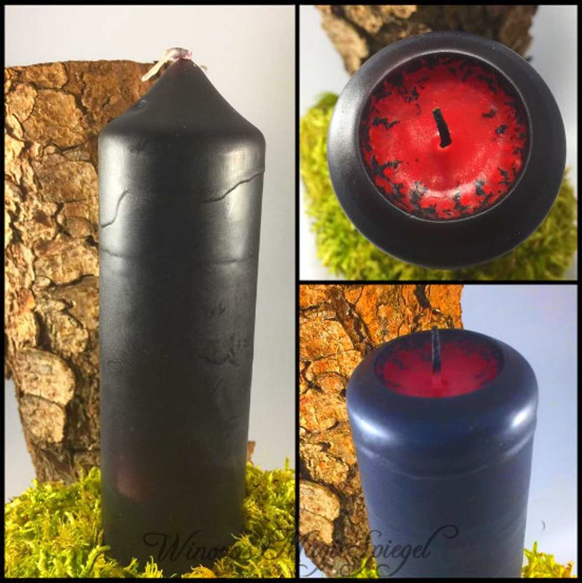 Blood Candle, Ritual Candle, Black Candle, Red Bleeding, Protective ...