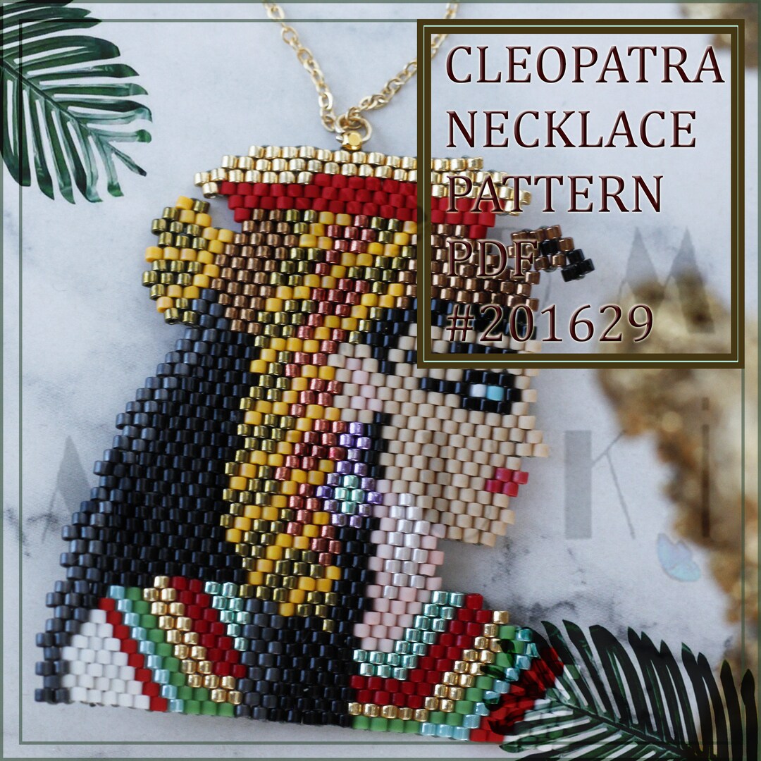 CLEOPATRA collar colgante patrón de cuentas, diseño DM Miyuki, diseño ...