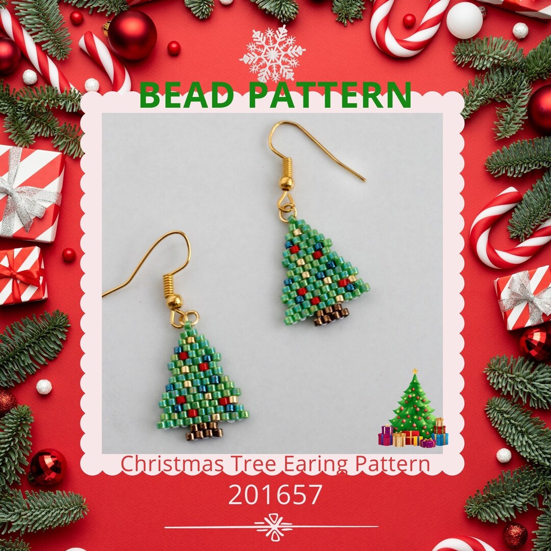 Christmas Tree Beading Pattern, DM Miyuki Design, Christmas Tree Bead ...