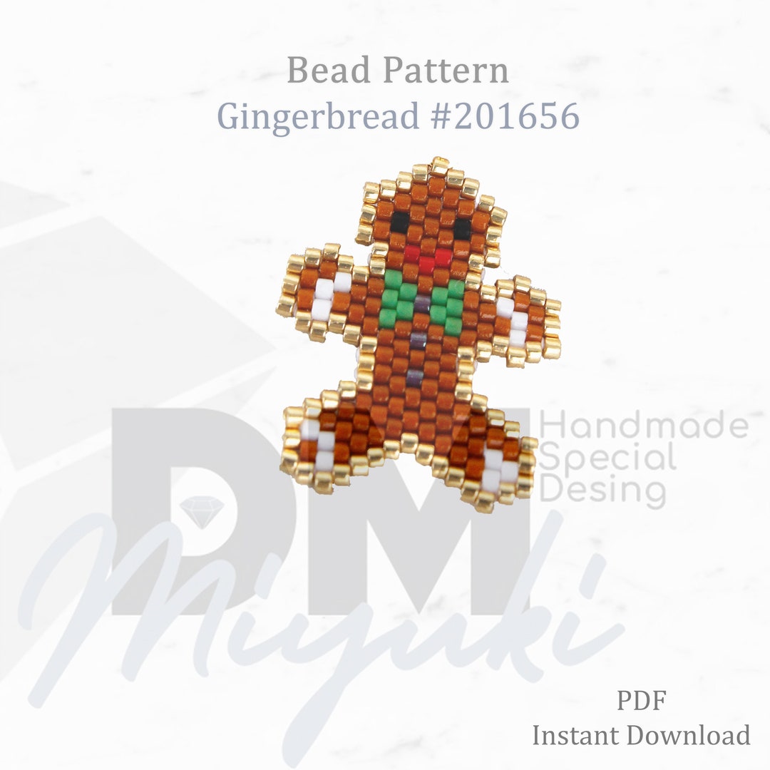 Gingerbread Beading Pattern, Miyuki Design, Gingerbread Bead Design ...