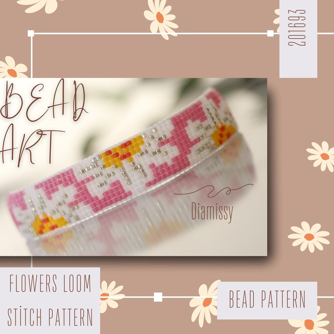 Daisy Blossoms Loom Stitch Pattern Vibrant Floral Bracelet - Etsy
