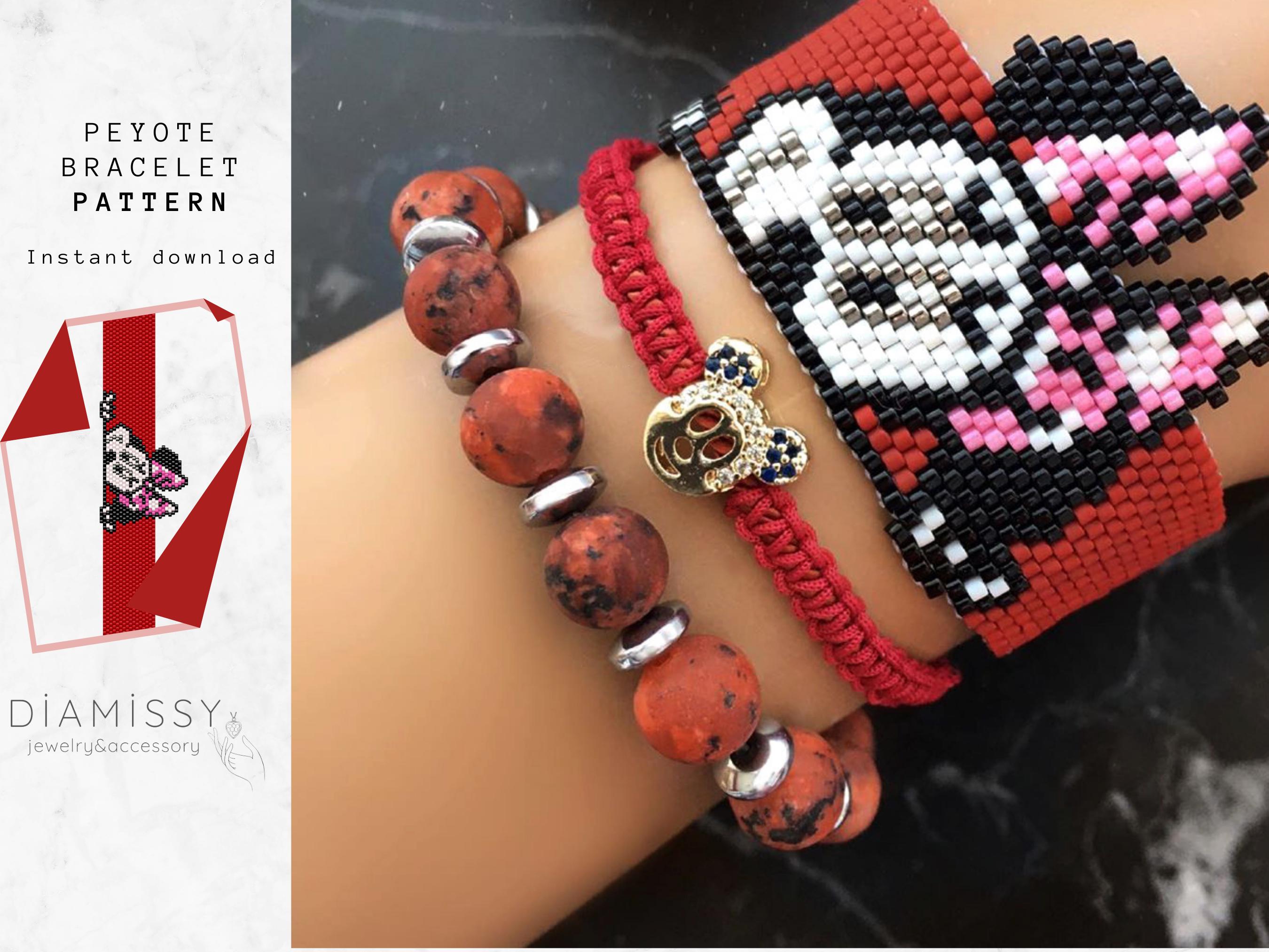 Miyuki Minnie Mouse Pattern, Beaded Cartoon Design, DIY Jewelry Beading ...