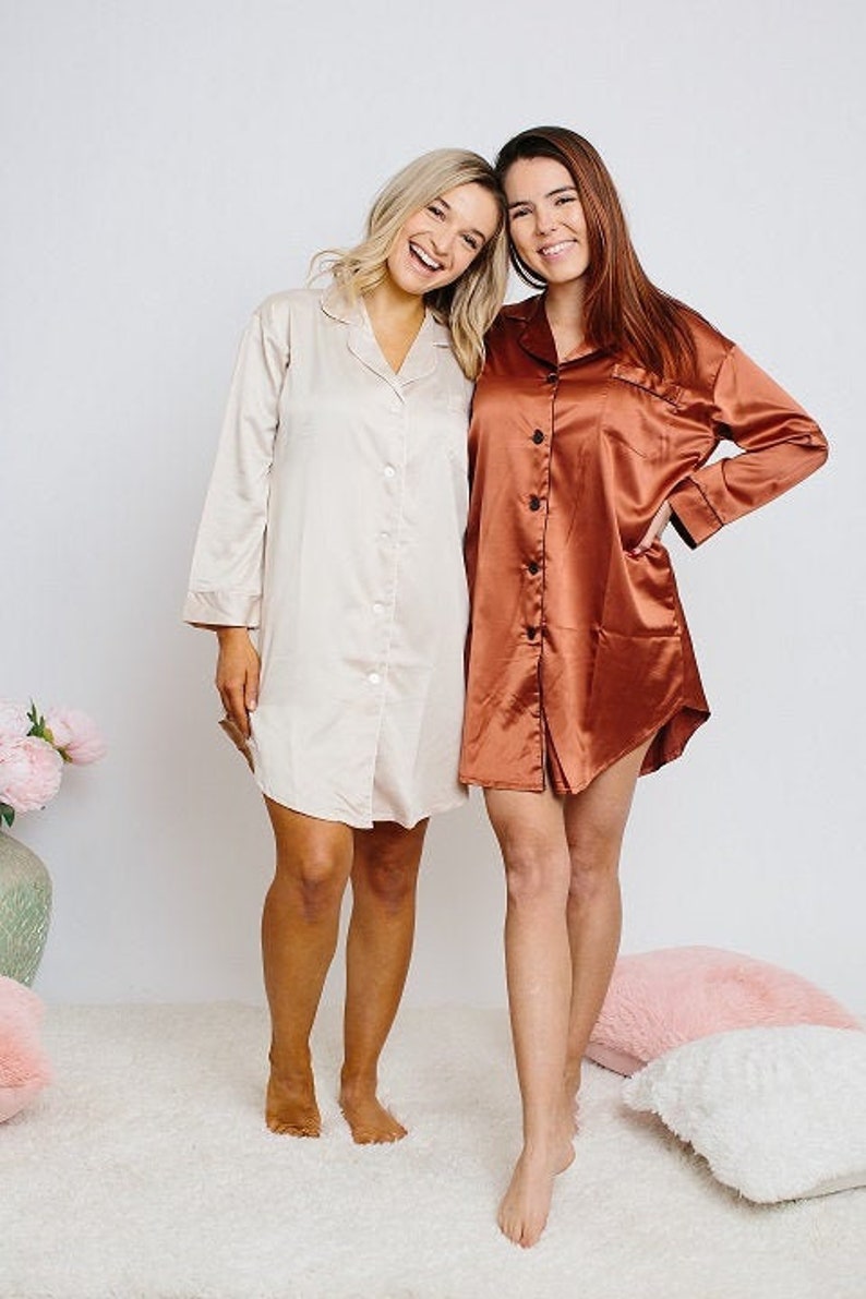 Oversized Bridesmaid Sleep Shirt Bridesmaid Pajamas Button Etsy