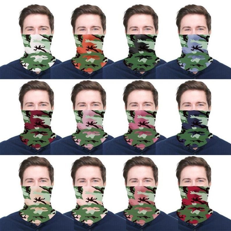 Camouflage Neck Gaiter washable and reusable Army Neck | Etsy