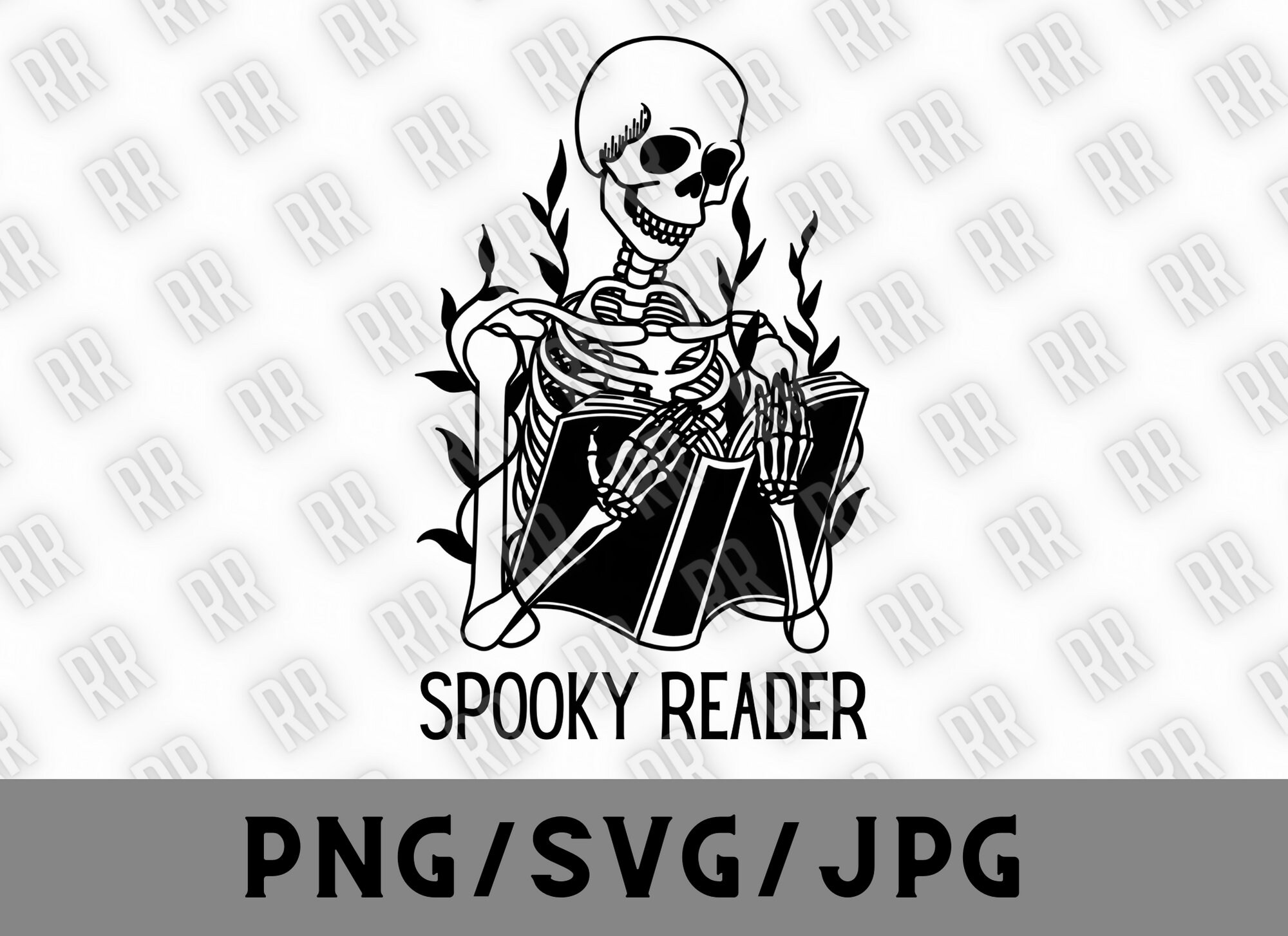 Spooky Reader Skeleton Svg Book Png Skeleton Book Bookworm - Etsy