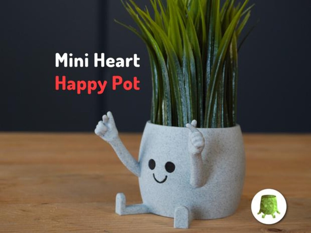 Mini Happy Hand Plant Pot Gotcha/mini Heart/middle (plant Not Included ...
