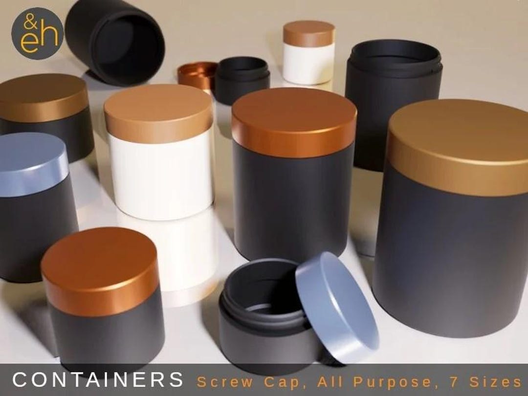 Container - Screw Cap, 4 Sizes, All Purpose - Tin, Box, Can - Etsy