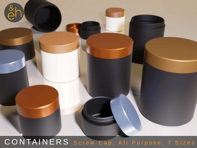 Container - Screw Cap, 4 Sizes, All Purpose - Tin, Box, Can - Etsy