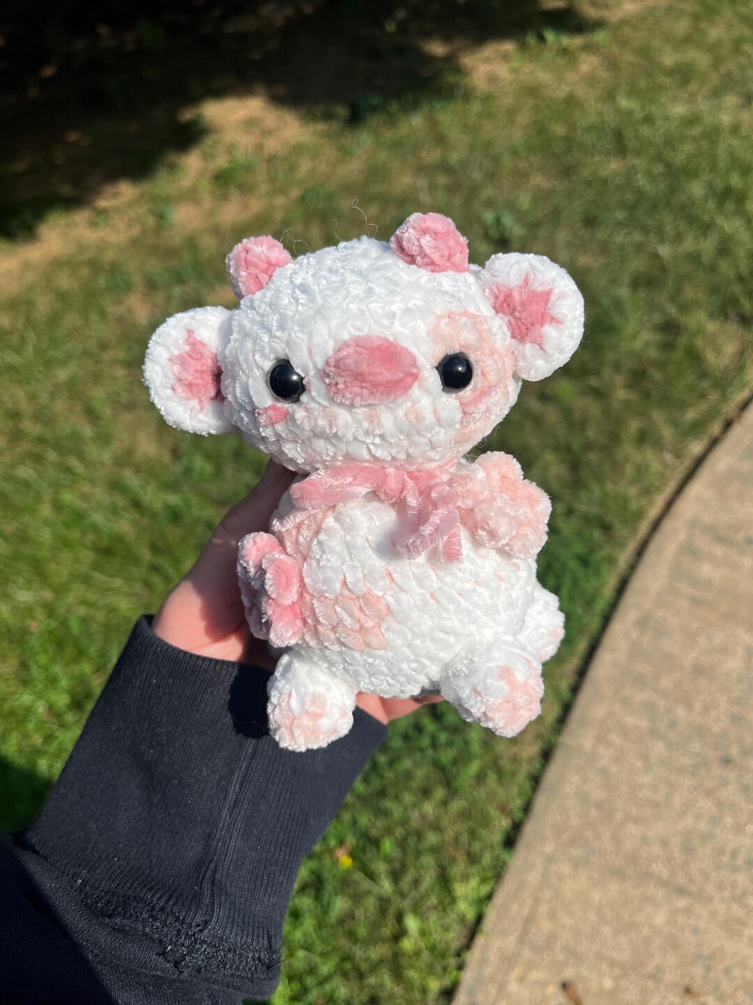 Sakura Cow // Pink Crochet Cow, Handmade Cow Plush, Small Plush Doll ...