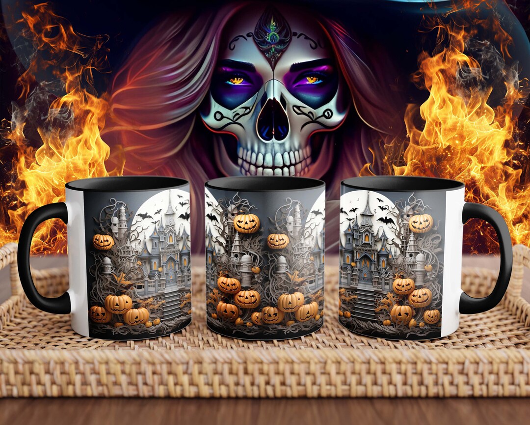 Halloween Coffee Cup Spooky Fun Pumpkin Autumn Ghost Gift Scary Tea ...