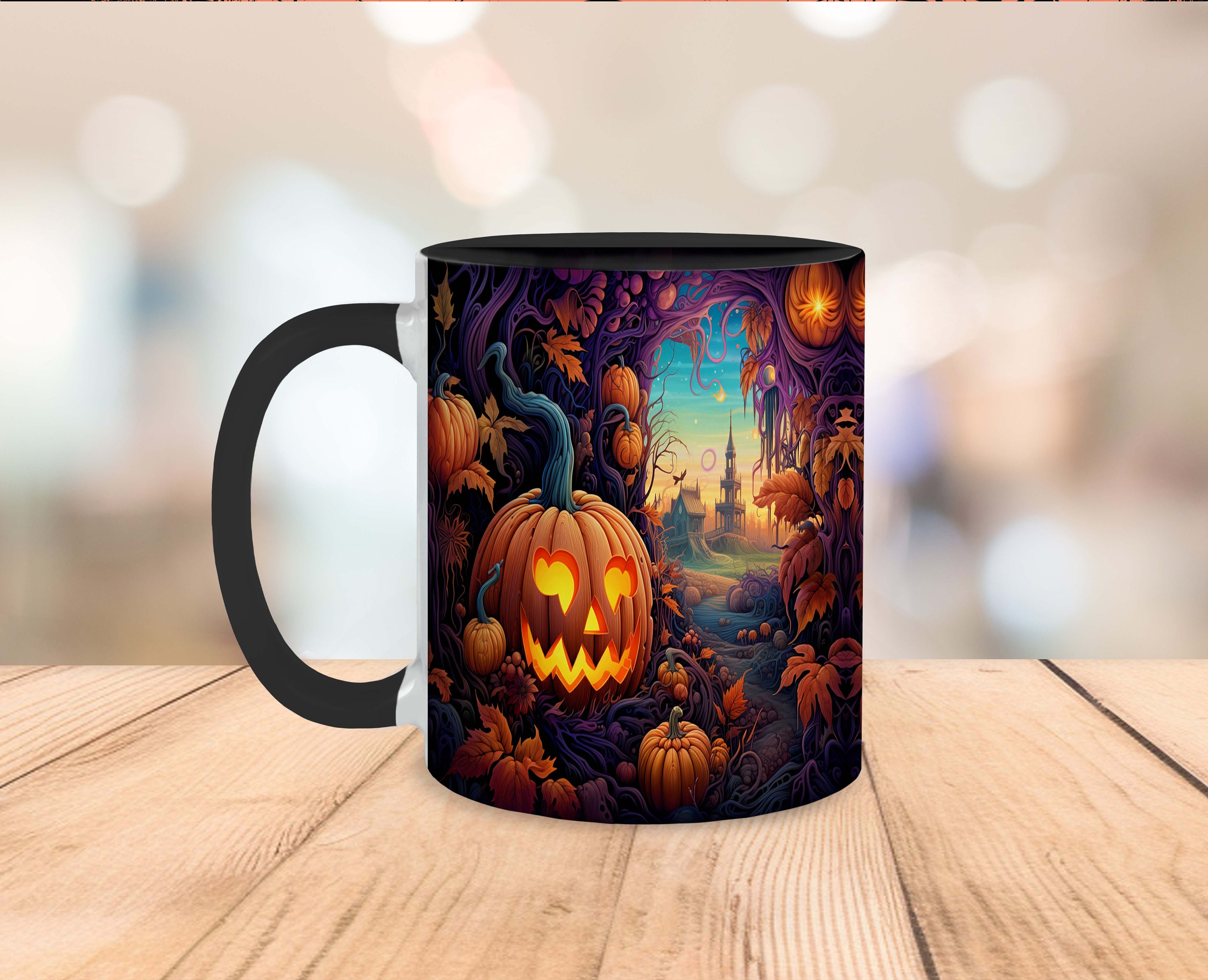 Halloween Coffee Cup Spooky Fun Pumpkin Autumn Ghost Gift Scary Tea ...