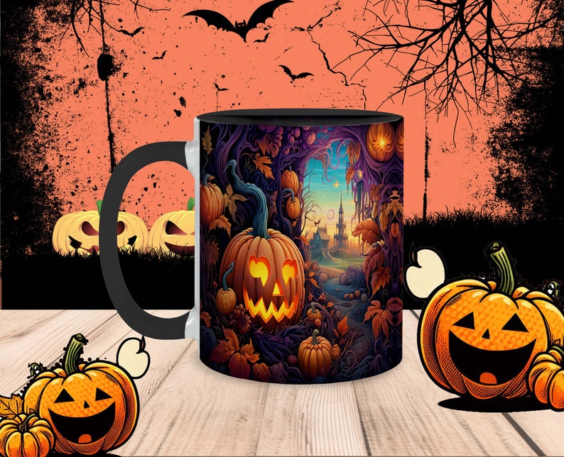 Halloween Coffee Cup Spooky Fun Pumpkin Autumn Ghost Gift Scary Tea ...