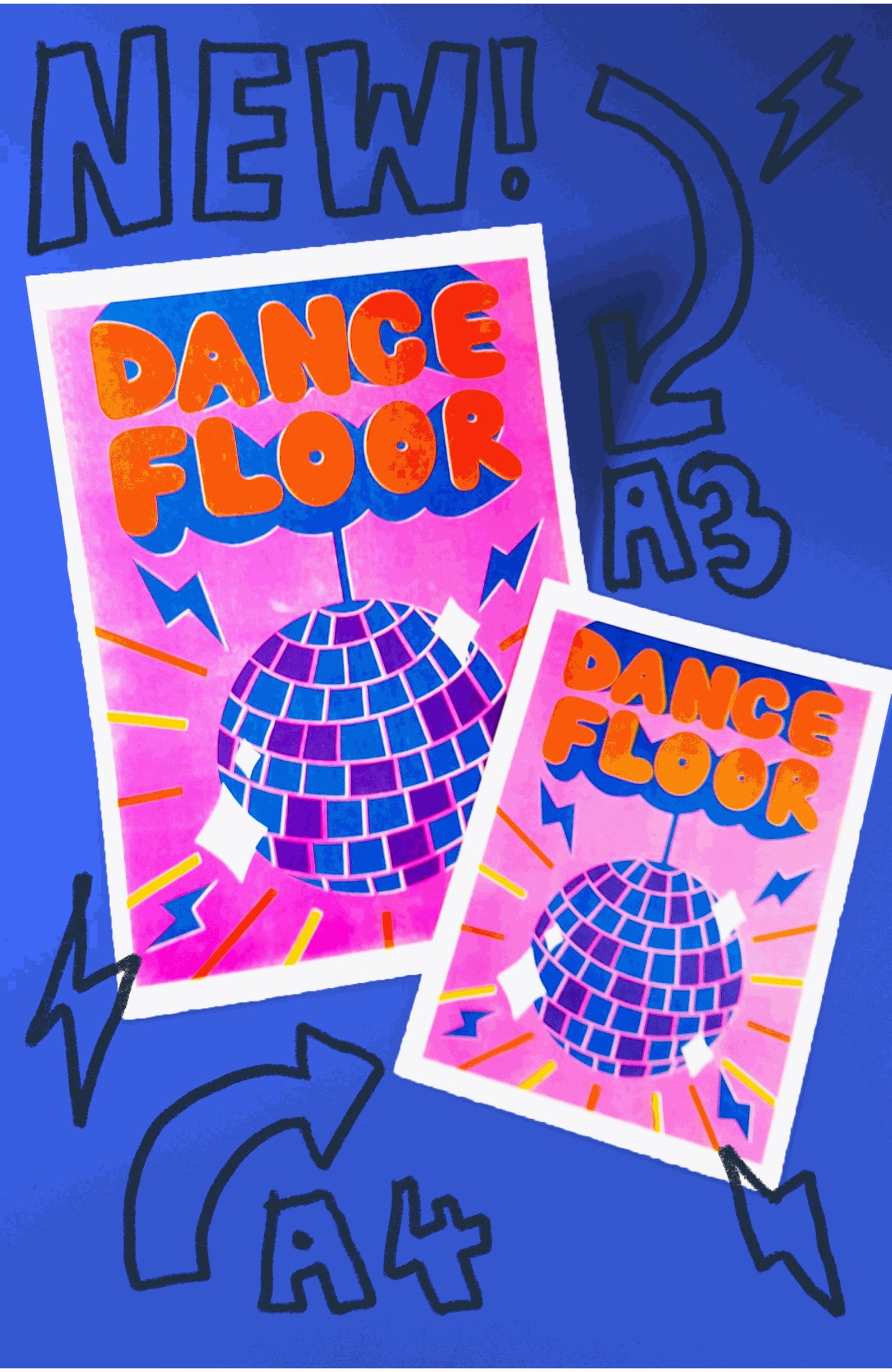 A4 Disco Dance Floor Risograph Print! - Etsy