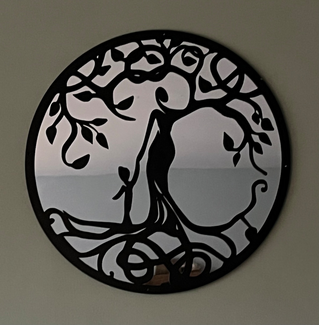 Lady and Child Tree of Life Mirrored Plaque - Etsy