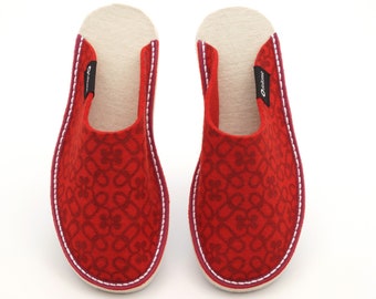 Red Mushroom Slippers. Felt Wool Slippers for Women. Comfort Gift for ...