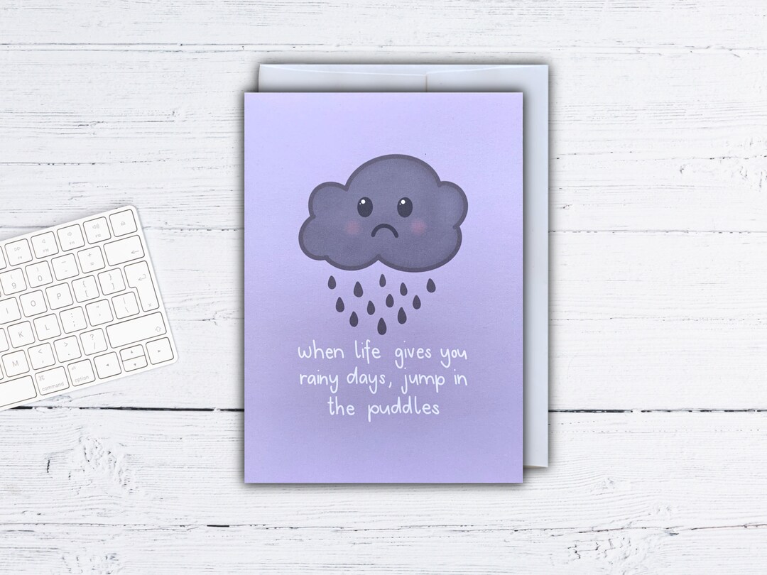 Rainy Days Greeting Card - Bad Days Greeting Card - Sad Greeting Card ...