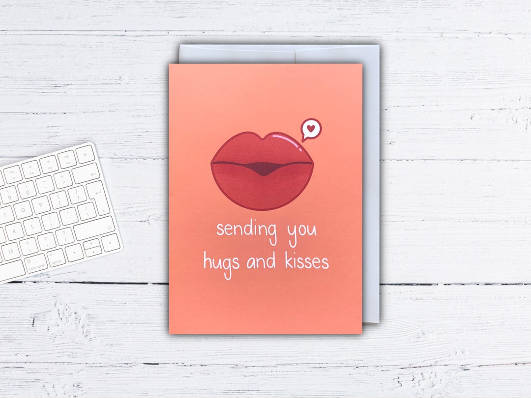 Sending You Hugs and Kisses Greeting Card - Cute Greeting Card - Sweet ...