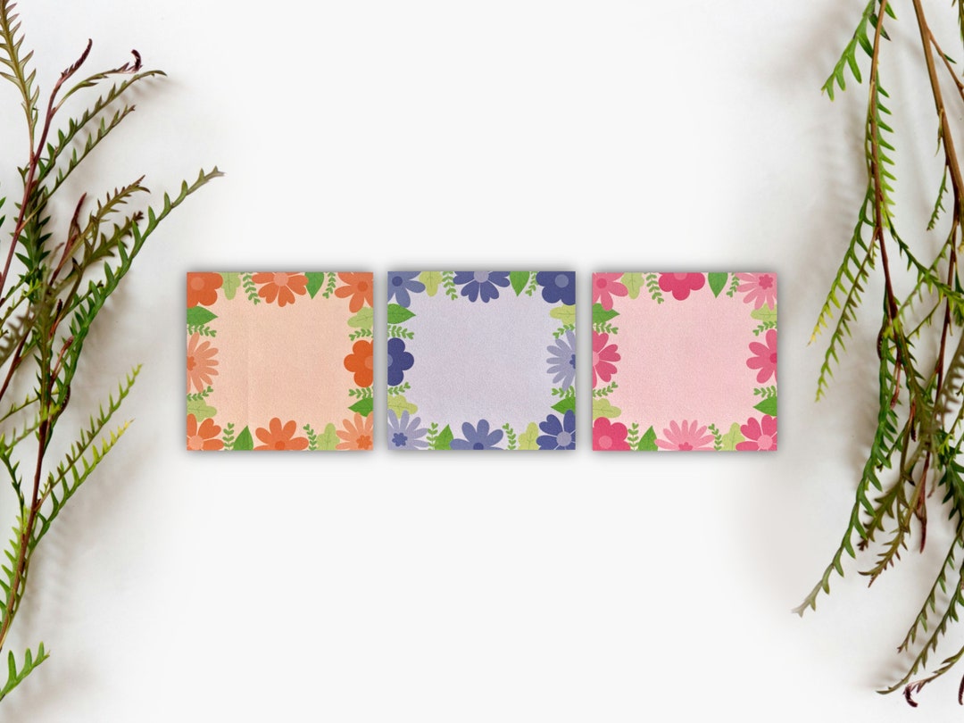 Flower Post-it Sticky Notes - 3x3 Inch Post-it - 50 Pages - Notepad ...