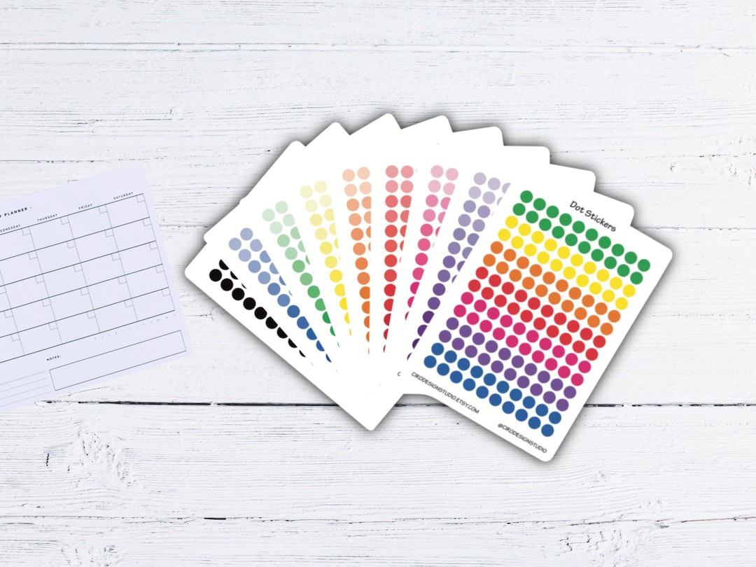 Colourful Dot Sticker Sheet - Journal Stickers, Sketchbook Stickers ...
