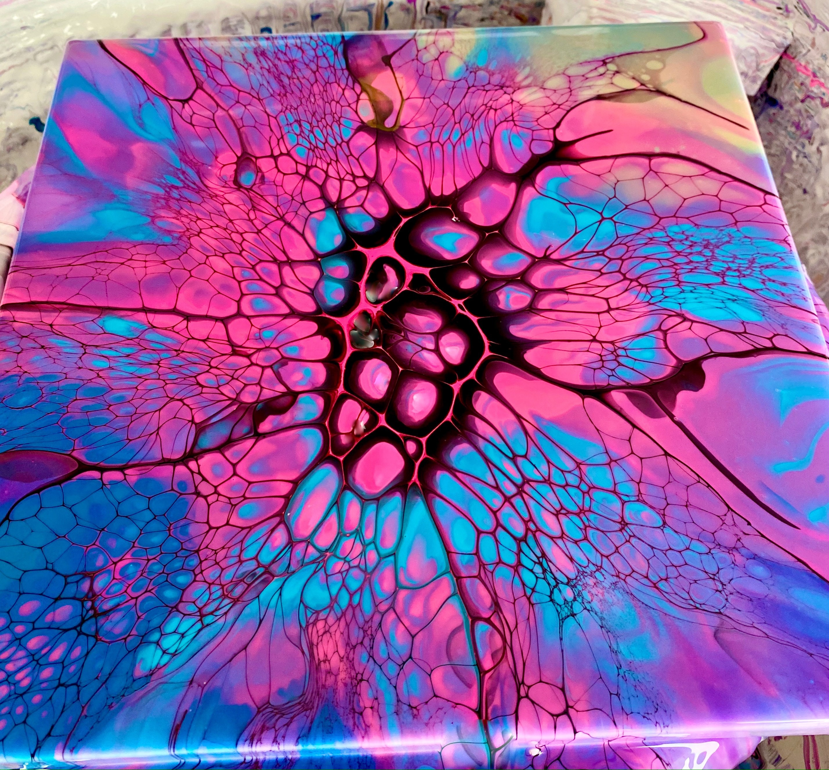 Bloom Pour Painting - Etsy