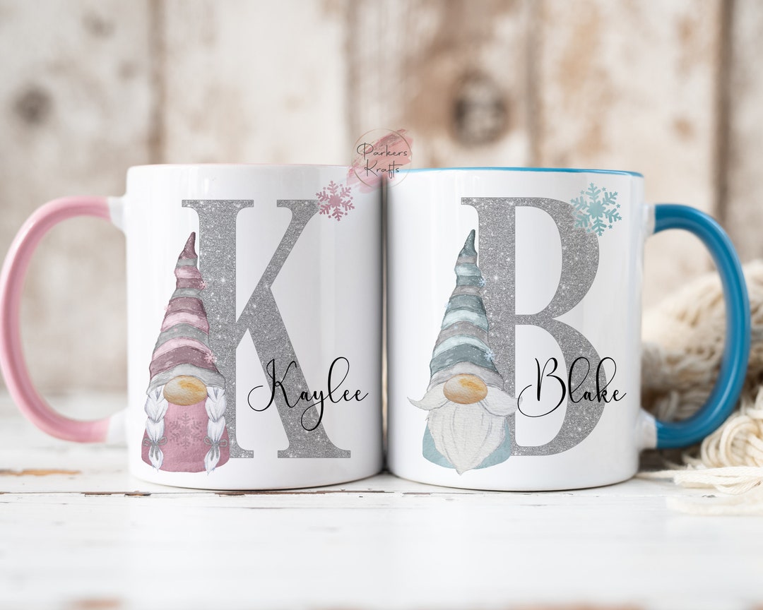 Personalised Gonk Mug, Stocking Filler, Gifts for Her, Pink Gonk, Blue ...
