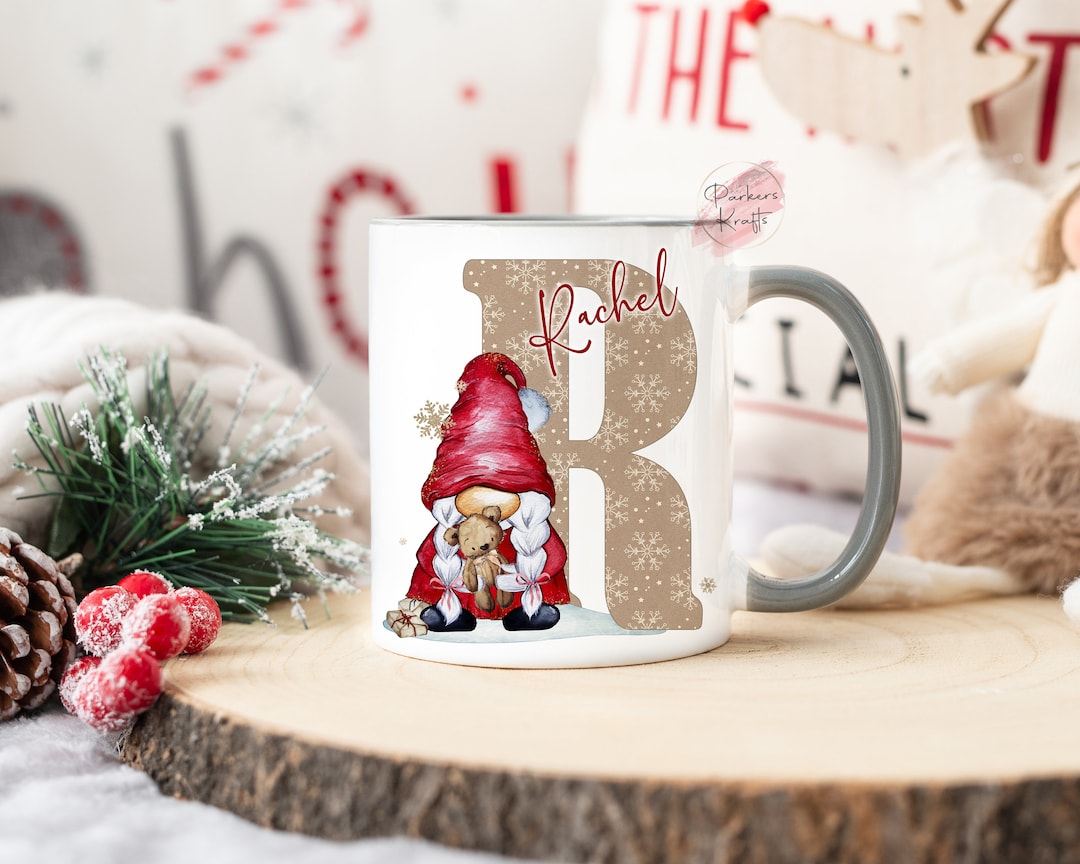 Personalised Gonk Mug, Stocking Filler, Gifts for Her, Red Gonks, Teddy ...